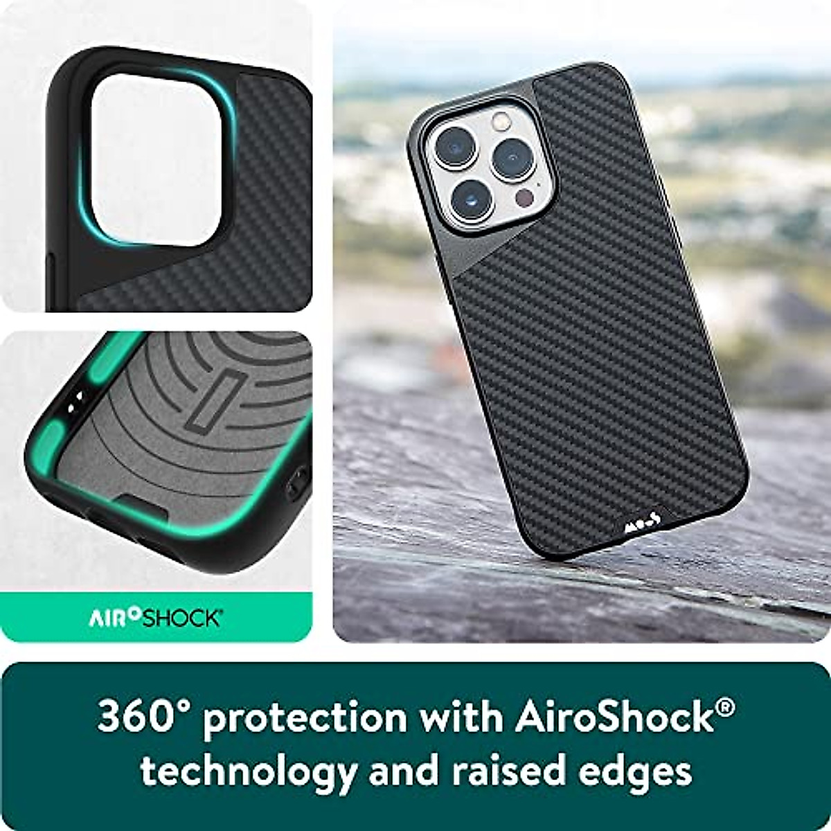 Mous - Case for iPhone 14 Pro - Carbon Fiber - Limitless 5.0 - Protective iPhone 14 Pro Case MagSafe Compatible - Shockproof Phone Cover