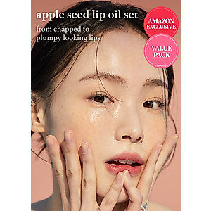 NOONI Appleseed Lip Oil Set - Appleberry & Applecherry | with Apple Seed Oil, Lip Oil Duo, Lip Stain, Long-Lasting, Plumping, Gift, Gift Sets, For Chapped and Flaky Lips