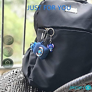Stitch Cartoon Case for Apple Airpod 2nd 1st, 9 in 1 Accessories Set Protective Cover,3D Anime Designed Silicone Case/Stitch Keychain/Metal dust Sticker/Anti-Lost Rope.The Best Gift