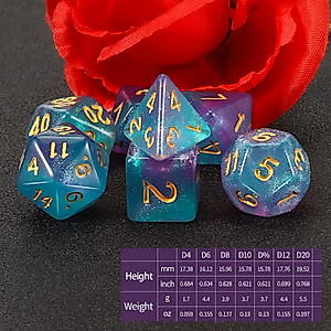 DND Polyhedral Dice for Dungeons and Dragons RPG MTG Role Playing Table Games. 7pcs