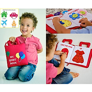 My Quiet Book by Pockets of Learning Montessori Basic Life Skills Activity Toy | Interactive Early Education Preschool Activity Busy Book for Toddlers & Children Soft Fabric Original Quiet Travel Book