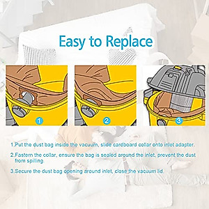 10 Pack DXVA25-4040 Dust Bag-4 gallon Replacement for DEWALT DXV04T 4 Gallon Wet/Dry Vacuum