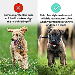 Air tag Dog Collar Holder(2 Pack), Protective Silicone Pet Collar Case for Apple Air tag 2021, Anti-Lost Air Tag Case Holder Compatible with Cat Dog Collars Charms & Pets Accessories - Black & White
