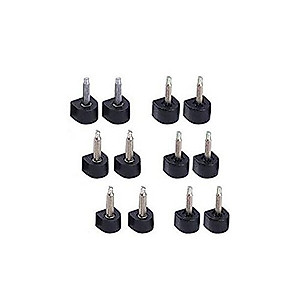 6 Pairs Black Durable U-Shape Heel Tips Replacement High Heel Caps Protectors Shoe Repair Tip Taps Shoes Dowels Lifts Replacement for Women Non-Slip (9mm, Thin Pins-2.4mm)