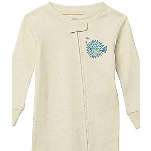 Amazon Essentials Unisex Babies' Snug-Fit Cotton Footless Sleeper Pajamas, Pack of 3, Sea Friends, 18 Months