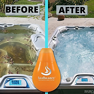 Macke Pool & Patio Silk Balance hot tub solution 76oz or 38oz, Oil-Absorbing Sponge for Spas, Natural Treatment to Keep pH Alkalinity Balanced Tubs, Spa, SILKBALANCE Water Care (38oz)