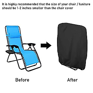 SHINLEYPACK Zero Gravity Chair Cover Outdoor Folding Chair Cover 2 PCS Waterproof Patio Lawn Chair Covers, Dustproof Lawn Patio Furniture Covers All Weather Resistant (28''L x 13''W x 43''H)