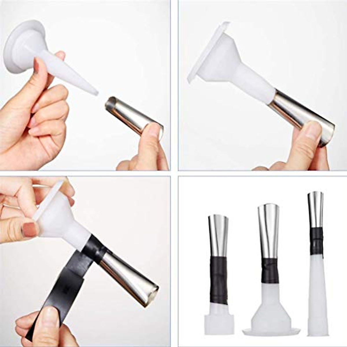 Caulking Nozzle Applicator,14 PCS Caulking Nozzle Stainless Steel Sealant Kit Perfect Caulking Finishing Nozzle Applicator Reusable Filling Operation Tool for Kitchen and Bathroom