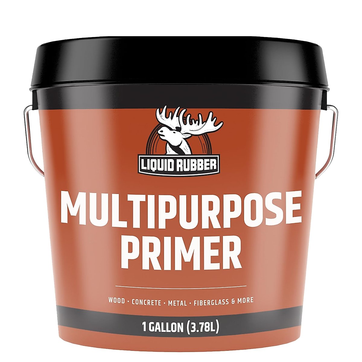 Liquid Rubber Multi-Purpose Primer - Use on Concrete and Wood, Water-Based Non-Toxic and Fast Drying, Easy to Apply, 1 Gallon