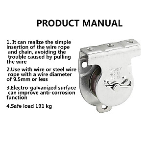 Leadrise Hardware N233-247 3219BC Ceiling Mount Single Pulley Wall Mount Pulley Ceiling Pulley in Zinc, 1-1/2", 2 Pack