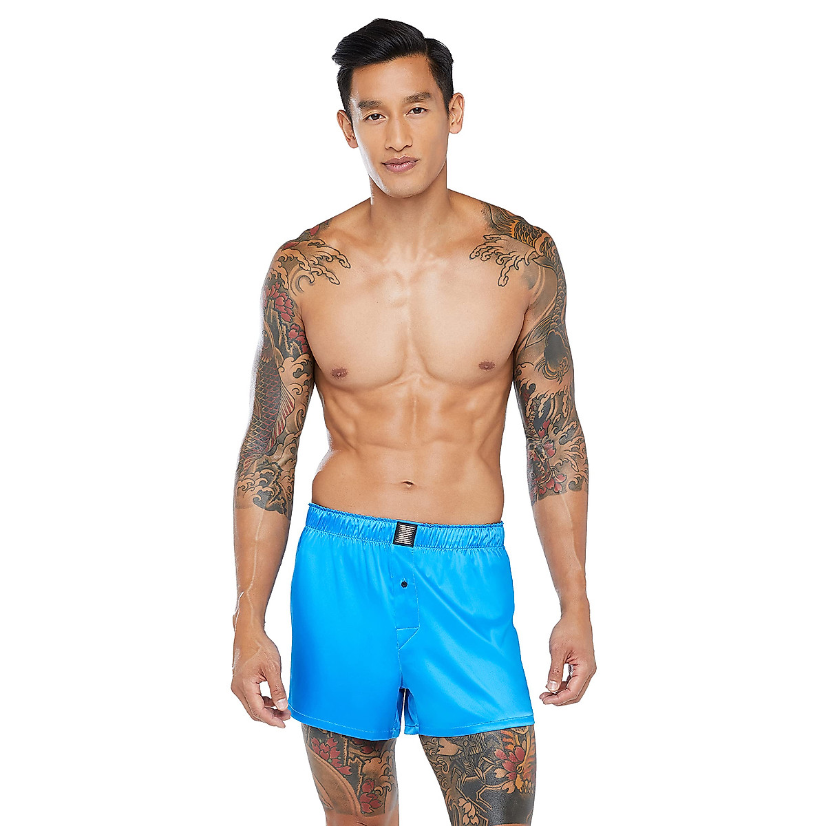 Savage X, Men's Satin Boxers, French Blue, M