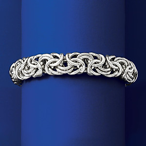 Ross-Simons Italian Sterling Silver Large Byzantine Bracelet. 8 inches