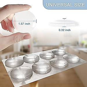 INTEGEAR Door Stoppers Wall Protector, 8PCS Transparent Round Wall Door Handle Stoppers - 1.57" Self-Adhesive Rubber Bumpers, Wall Shield Cushions for Protecting Walls and Furniture