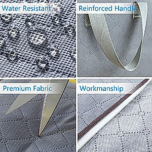 Clothes Storage Bag, Large Capacity Clothes Storage Organizer with Clear Window, 3 Layer Foldable Fabric, Sturdy Handles Storage for Comforters,Bedding,Blankets and Clothing, 3 Pack, 90L, Grey