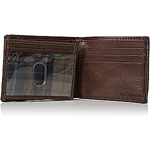 Columbia Men's Leather Traveler Wallet, Foxfield Brown, One Size