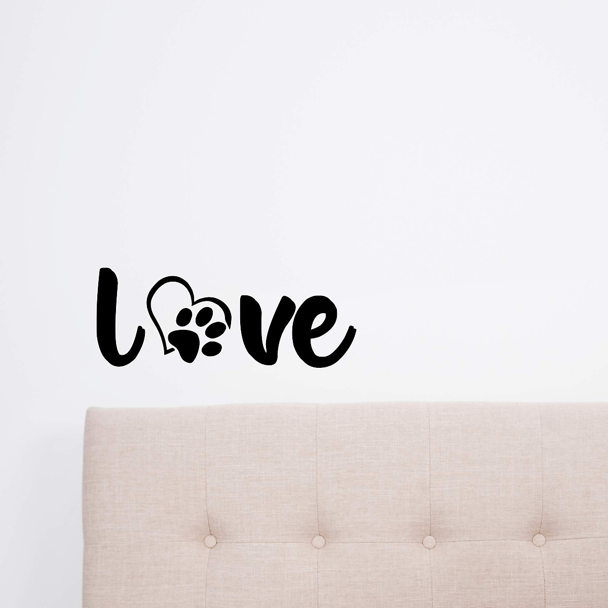 Paw Love Black Paw Dog Room Decor Decals (4x11 inch pet Decal) Dog Wall Decor Vinyl Paw Print Sticker Animal Footprint Wall Art Decoration