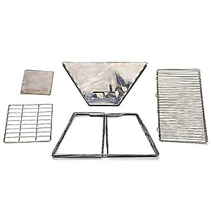 Quick Grill Medium: Original Folding Charcoal BBQ Grill Made from Stainless Steel/Carrying Bag for Backpacking Included /