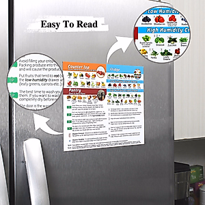 Produce Storage Guide Magnet - How to Store Food Magnet for The Fridge, Fruit & Vegetable Cheat Sheet, Kitchen Organizer Magnetic Chart, Food Storage Chart, Kitchen Fridge Magnet