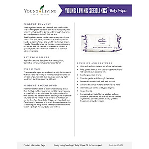 Young Living Seedlings Baby Wipes, 72ct | Gentle Care for Little Ones | Skin Moisturizer | Hydrating & Smooth | Sensitive Skin | Thick Wipes | Alcohol-Free | Ideal for Hands & Faces | Water-Infused