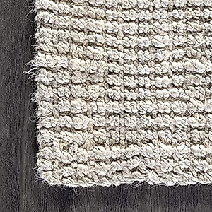 nuLOOM Ashli Handwoven Solid Jute Accent Rug, 2' x 3', Off-white