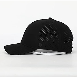 ANKOR Ultra Performance Baseball Hat | Water & Sweat Resistant | Breathable | Golf | Boat | Beach | Lake | Workout | Fishing |Everyday | Minimalist | Men and Women (Black)