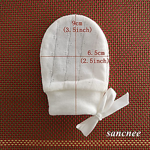 SANCNEE Baby Mittens with String 0-6 Months, Infant No Scratch Gloves Girl Newborn,4 Pairs…