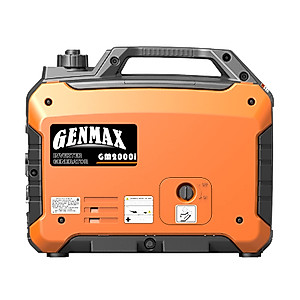 GENMAX Portable Inverter Generator, 2000W Ultra Quiet Gas Engine, EPA Compliant, Eco Mode Function, Ultra Light, Suitable for Backup Home and Camping(GM2000i)