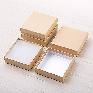 GEFTOL Jewelry Gift Boxes 40 Pack 3.5x3.5x1 Inch Cardboard Jewelry Boxes,Small Gift Boxes for Jewelry Earrings Necklaces Handmade Bangles Bracelets(Brown)