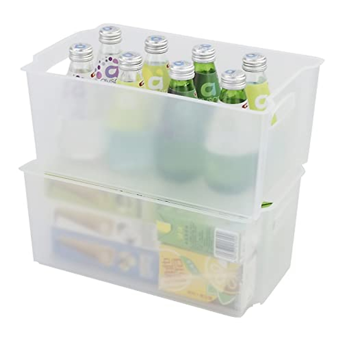 Jandson Kitchen Pantry Storage Bin, 6 Packs, Stackable Freezer Food Storage Box