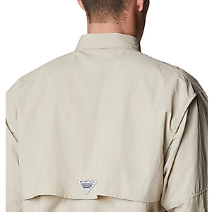 Columbia Men's PFG Bahama II Long Sleeve Shirt, Breathable, UV Protection, Fossil/Realtree Edge, Large