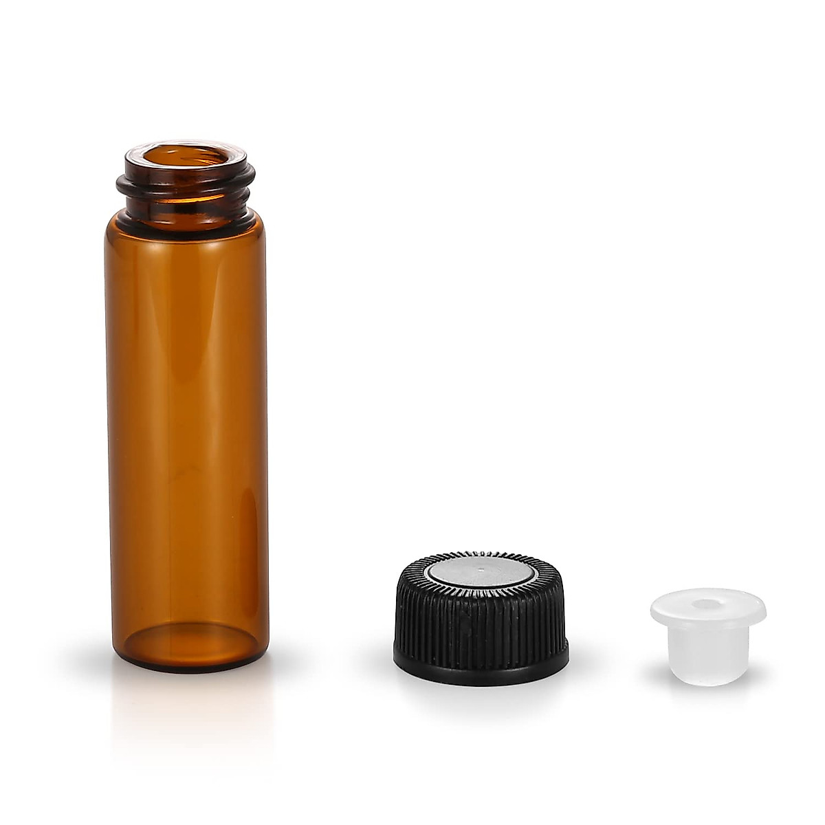 ZbFwmx 12 Pack Set Brown Screw Cap Glass Bottle Small Mini Empty Oil Amber Vial (5ml)