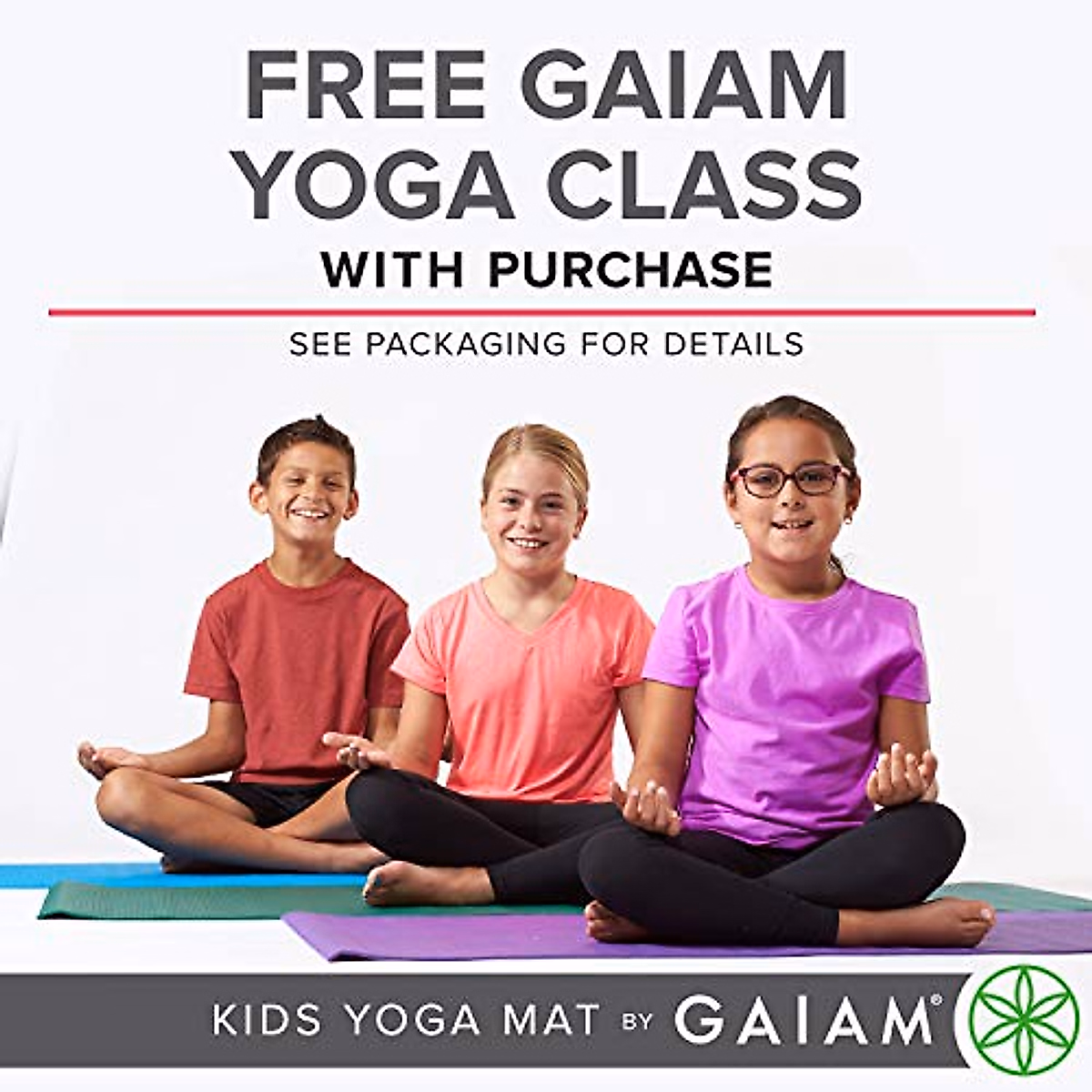 Gaiam Kids Yoga Mat Exercise Mat, Yoga for Kids with Fun Prints - Ideal for Babies, Active & Calm Toddlers and Young Children (60" L x 24" W x 3mm Thick) - Ballerina