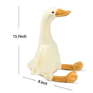 14" Swan Stuffed Animal, Soft Smooth Goose Plush Stuff Toy Gifts for Child Boys Girls (White)