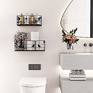 CRUGLA Floating Bathroom Wall Mounted Shelves 5 Sets