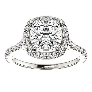 JEWELERYN 3 CT Cushion Colorless Moissanite Engagement Rings Set for Women/Her, Wedding Bridal Ring Set,Eternity Sterling Silver Solid Diamond Solitaire Prong Anniversary Promise Gift for Ring (6.5)