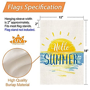 QWETRY Burlap Seasonal Garden Flags Set of 12 Double Sided 12x18 Inch Yard Flags, Welcome Summer Spring Mother’s Day Flags for Outside, Small July 4th Holidays Flag for Outdoor Décor Decorations