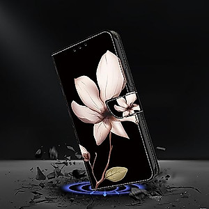 ALILANG for Samsung Galaxy Z Fold 4 5G Wallet Case with Credit Card Holder, Flip Book PU Leather Protective Magnetic Cover for Samsung Z Fold 4 Phone Case-One Flower
