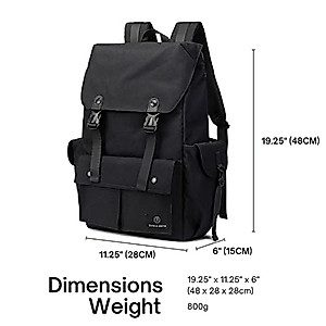 Dude & Bestie Predator Laptop Backpack 28L Travel School Daypack (Black)