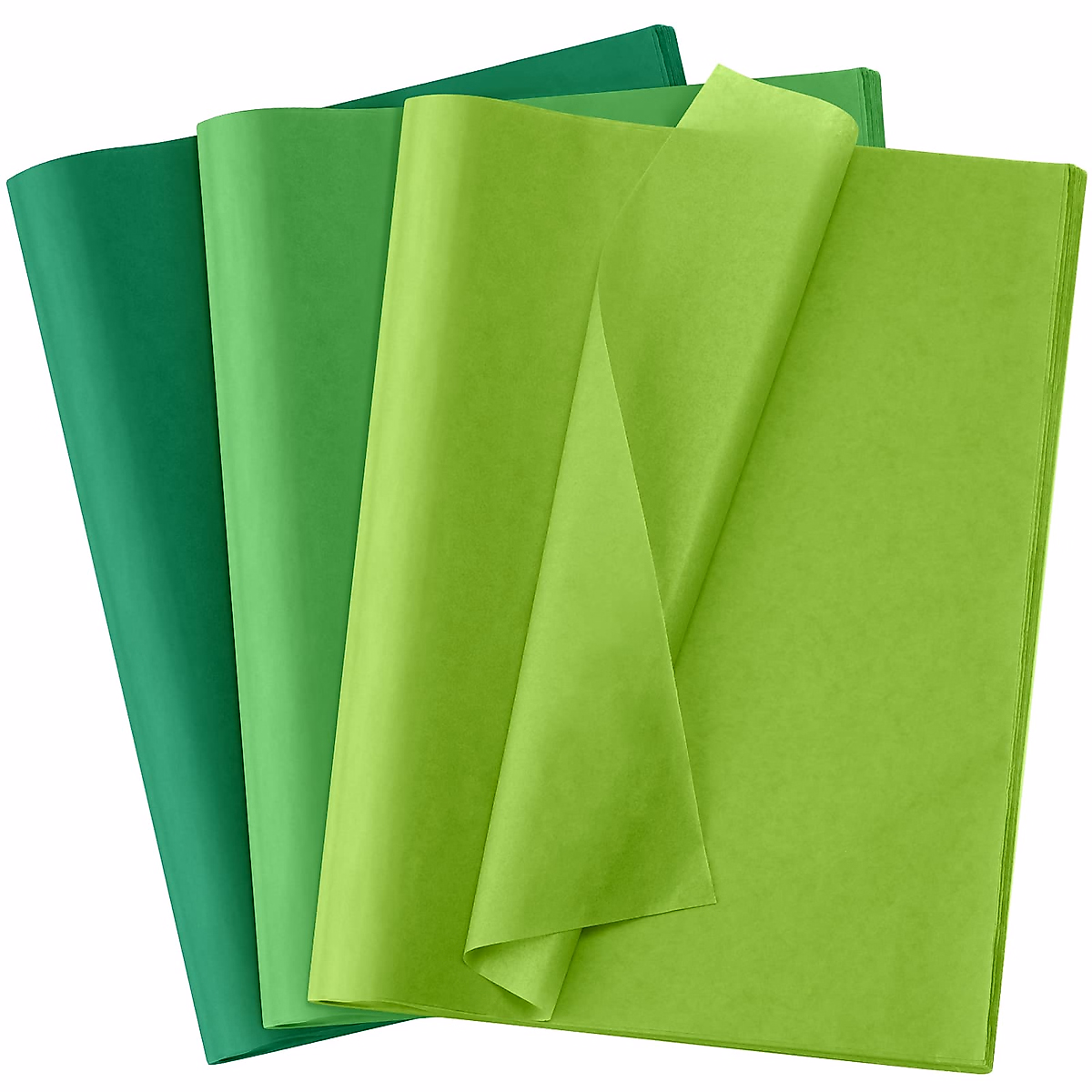 Fuutreo 300 Sheets Tissue Paper Bulk 14 x 20 Inch Kraft Wrapping Tissue Papers for Gift Bags DIY Crafts Christmas Baby Shower Weddings Birthday School Gifts Decoration(Green Series)