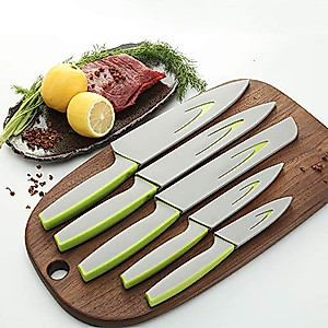 LUCKYTIME Kitchen Knife Set, 5 Pieces Kitchen Knife Set with 5 Sheaths, Stainless Steel Knife Set for Fruit and Vegetable Cutting