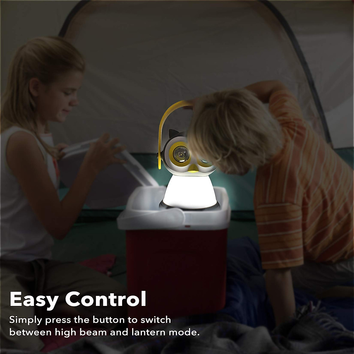 Outdoor Equipment LED Camping Lantern & Headlamp Set for Kids, FANT.LUX Battery Powered Night Light for Emergency, Hurricane, Lightweight Tent Lamp (Owl Set)