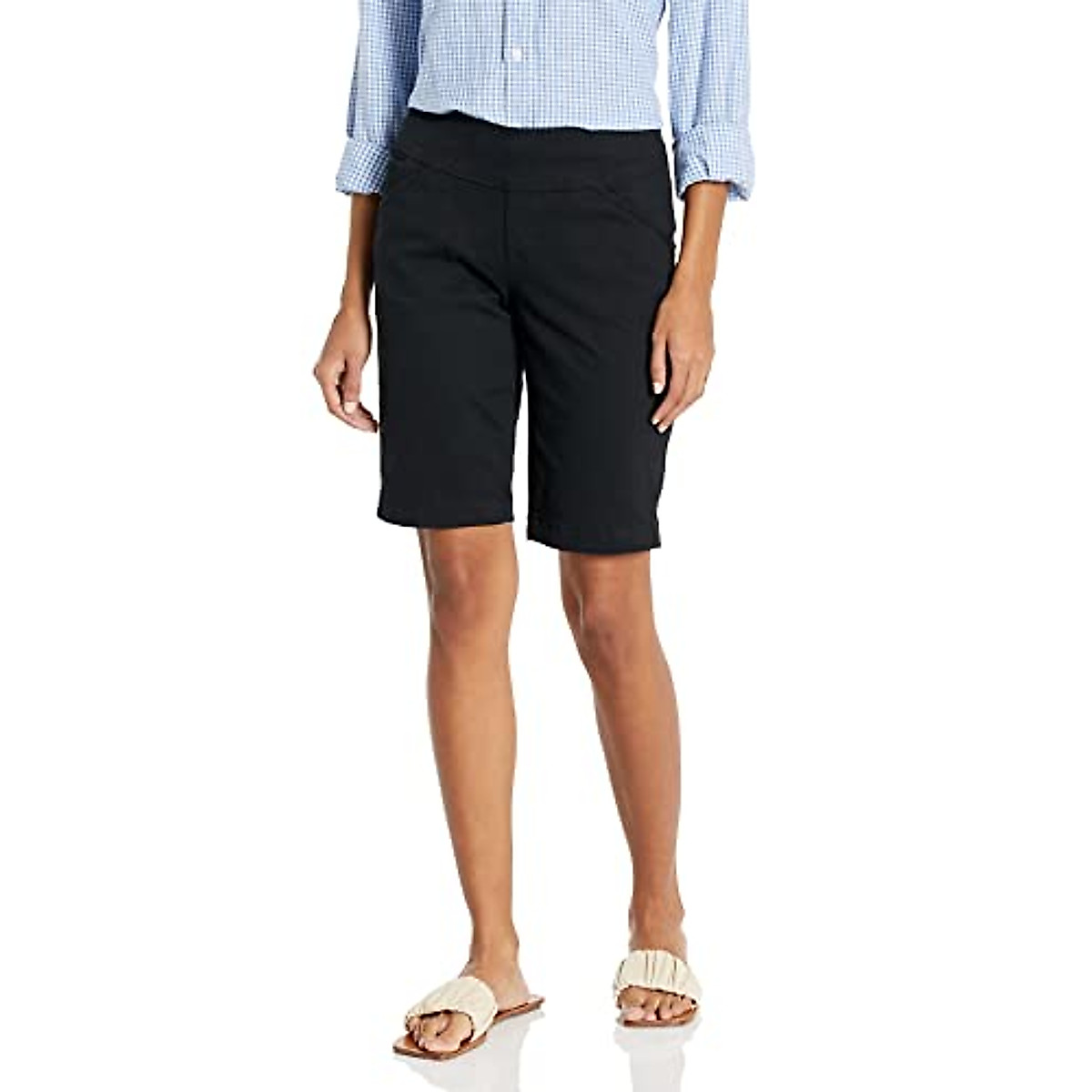 JAG Jeans Women's Ainsley Pull-On Bermuda Short, Black Twill, 12