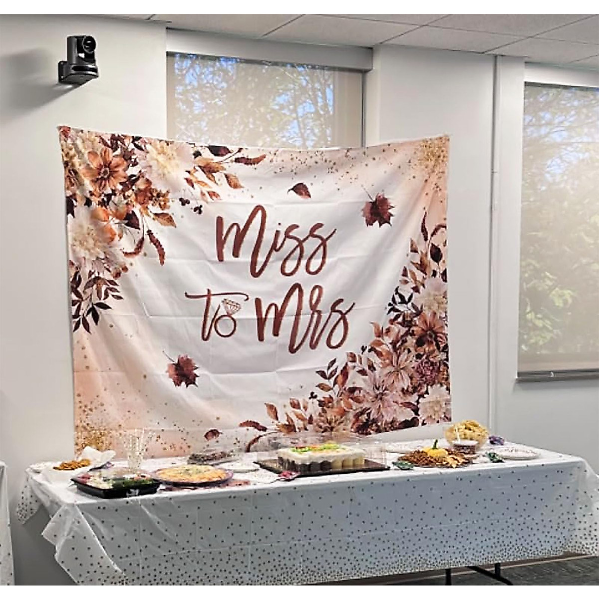 Avezano Miss to Mrs Backdrop Floral Fall Bridal Shower Backdrop Bride to Be Engagement Party Decorations Photography Background Wedding Banner Photo Booth Prop (7x5ft, 82x59inch)