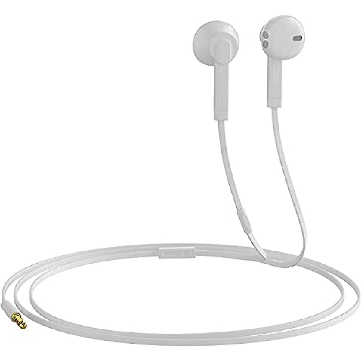 ARC Wired Earbuds in-Ear Headphones, Earphones with Microphone, Slide Volume Control Noise Isolation Ear Buds Ear Tips, 3.5mm Jack for iPhone, iPad, Samsung, Computer, Laptop, Gaming, Sports - White