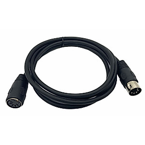 5-Pin DIN MIDI Extension Cable, Dafensoy 5-Pin DIN MIDI Male to Female Adapter Extension Cable, for MIDI Keyboard, Keyboard Synth,MIDI Guitar and Other Music Gear (5Feet) (Male to Female)