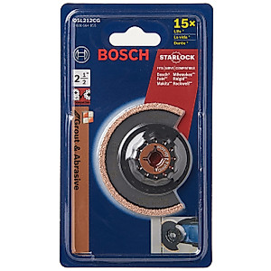BOSCH OSL212CG 1-Piece 2-1/2 In. Starlock Oscillating Multi Tool Grout & Abrasive Carbide Grit Segmented Saw Blade for Applications in Grout Removal