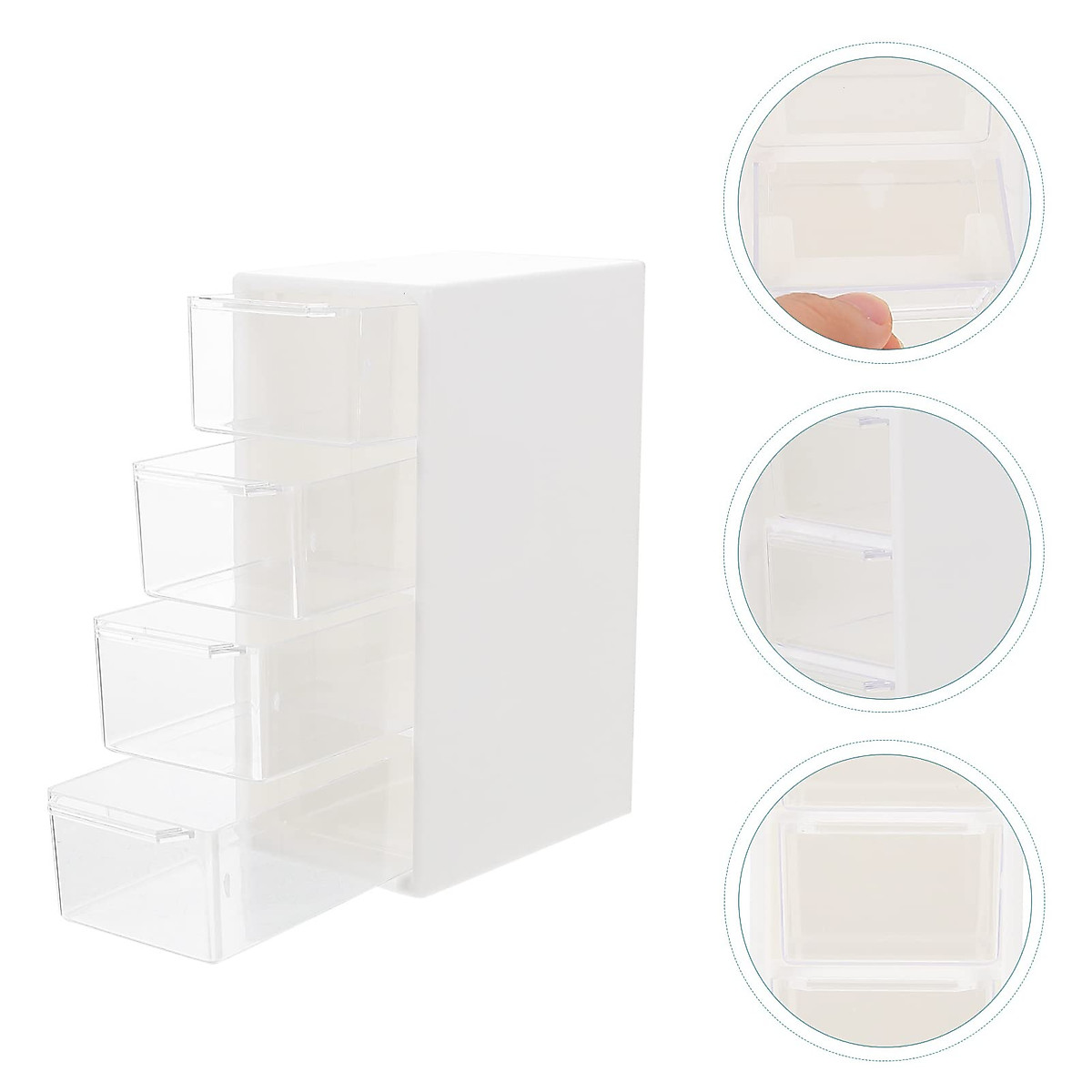 Cabilock Box Jewelry Storage Box Office Storage Cabinet Makeup Container Makeup Organizer Drawer Makeup Storage Case Cosmetic Organizer Drawer Desktop Storage Dog Plastic White Accessories