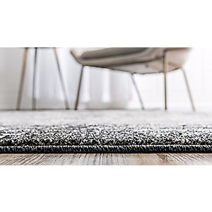 Unique Loom Del Mar Collection Area Rug - Lucille (5' 3" x 8' Rectangle, Dark Gray/ Ivory)