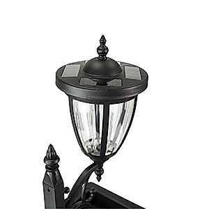 Sun-Ray 312022 Kambria Multi Function Solar Lamp Post and Planter, Wall Mount, Stake Light, Black, 2 Piece Set