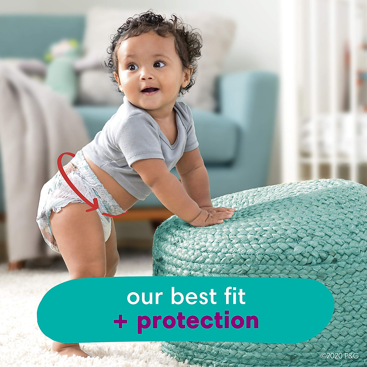 Diapers Size 5, 128 Count and Baby Wipes - Pampers Pull On Cruisers 360° Fit Baby Diapers with Stretchy Waistband, ONE Month Supply with Sensitive Wipes, 12X Pop-Tops, 864 Count